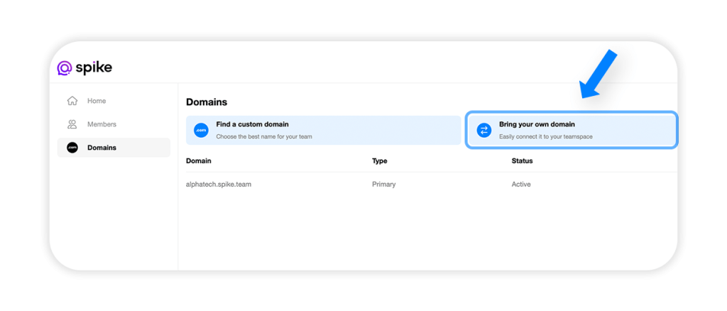 Learn How to Bring Your Own Domain to Your Spike teamspace