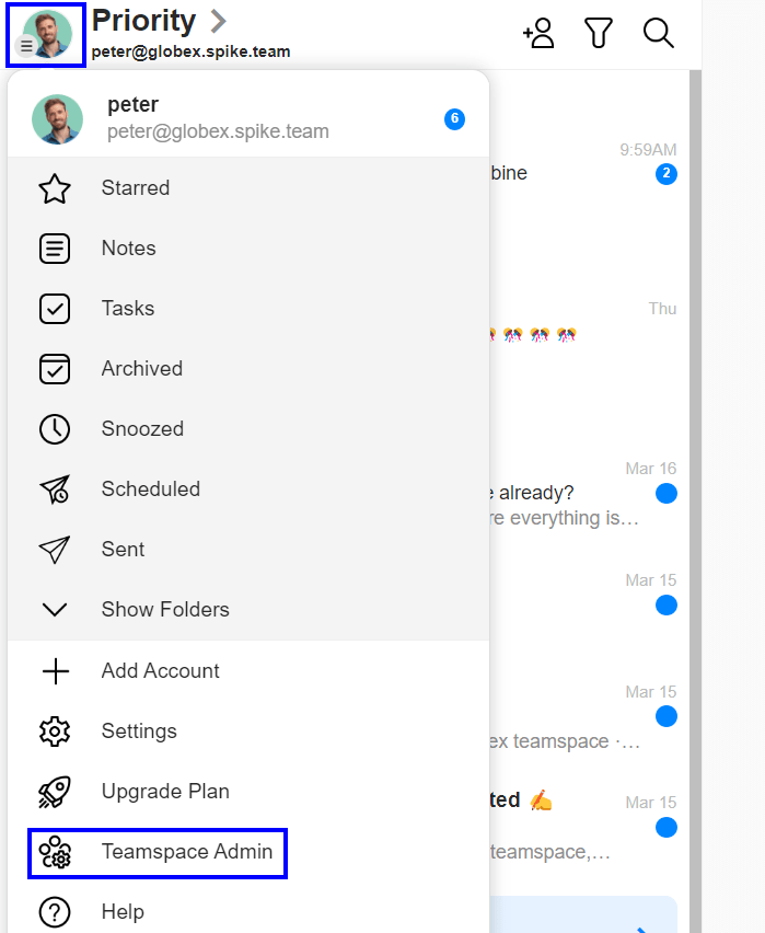 teamspace Admin Panel - Spike Help Center